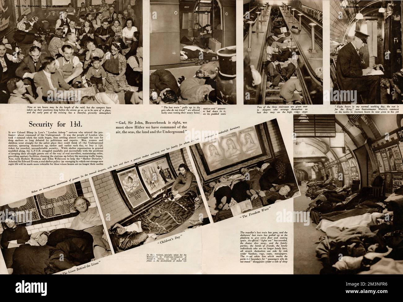 Sheltering on underground stations 1940 Stock Photo - Alamy