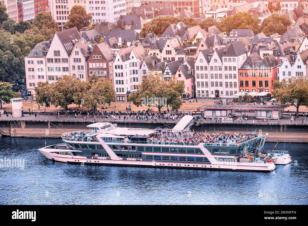 Koln - Dusseldorf cruise ship transports tourists and passengers on ...