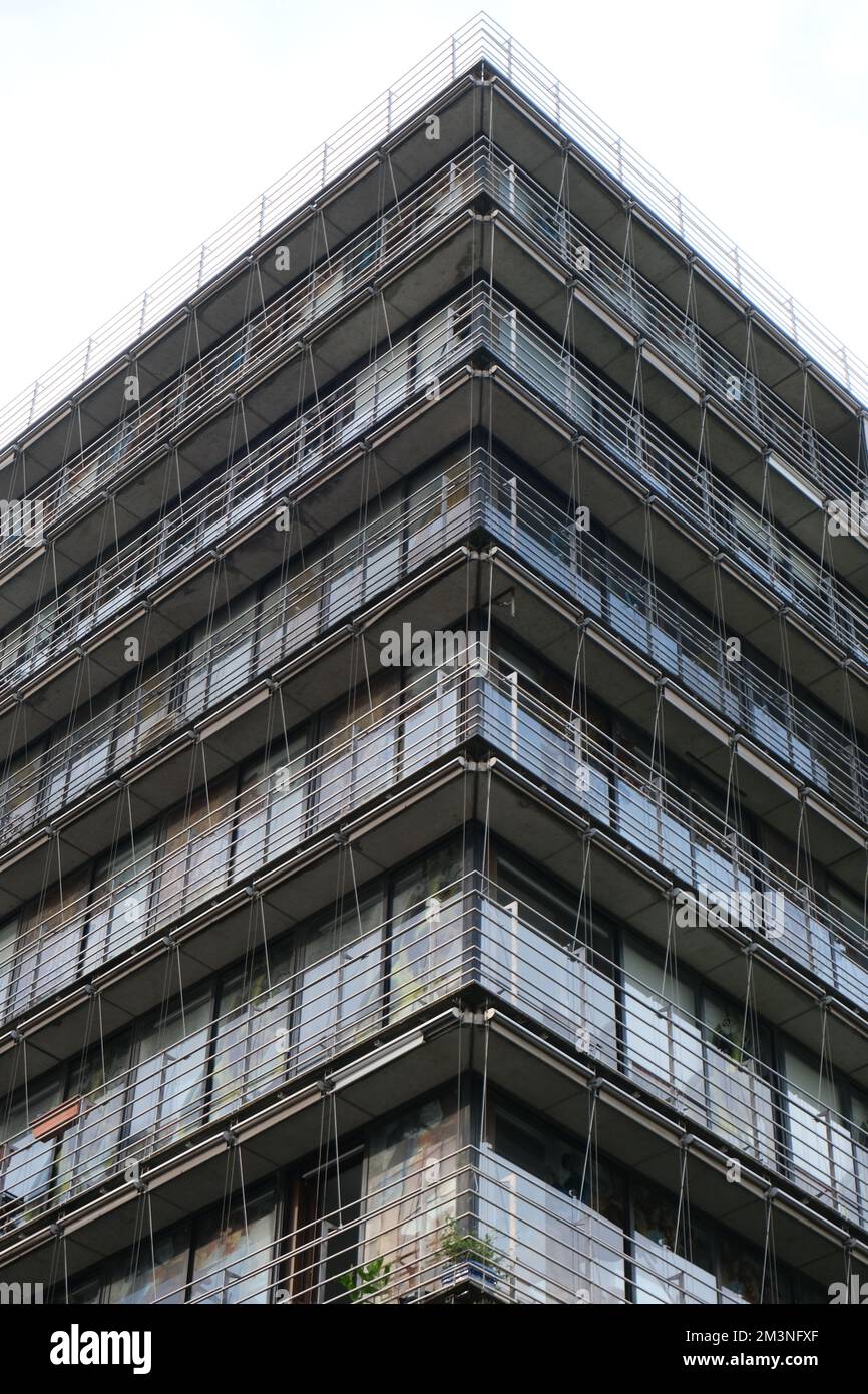 A vertical low angle shot of an angular modern building in Paris ...
