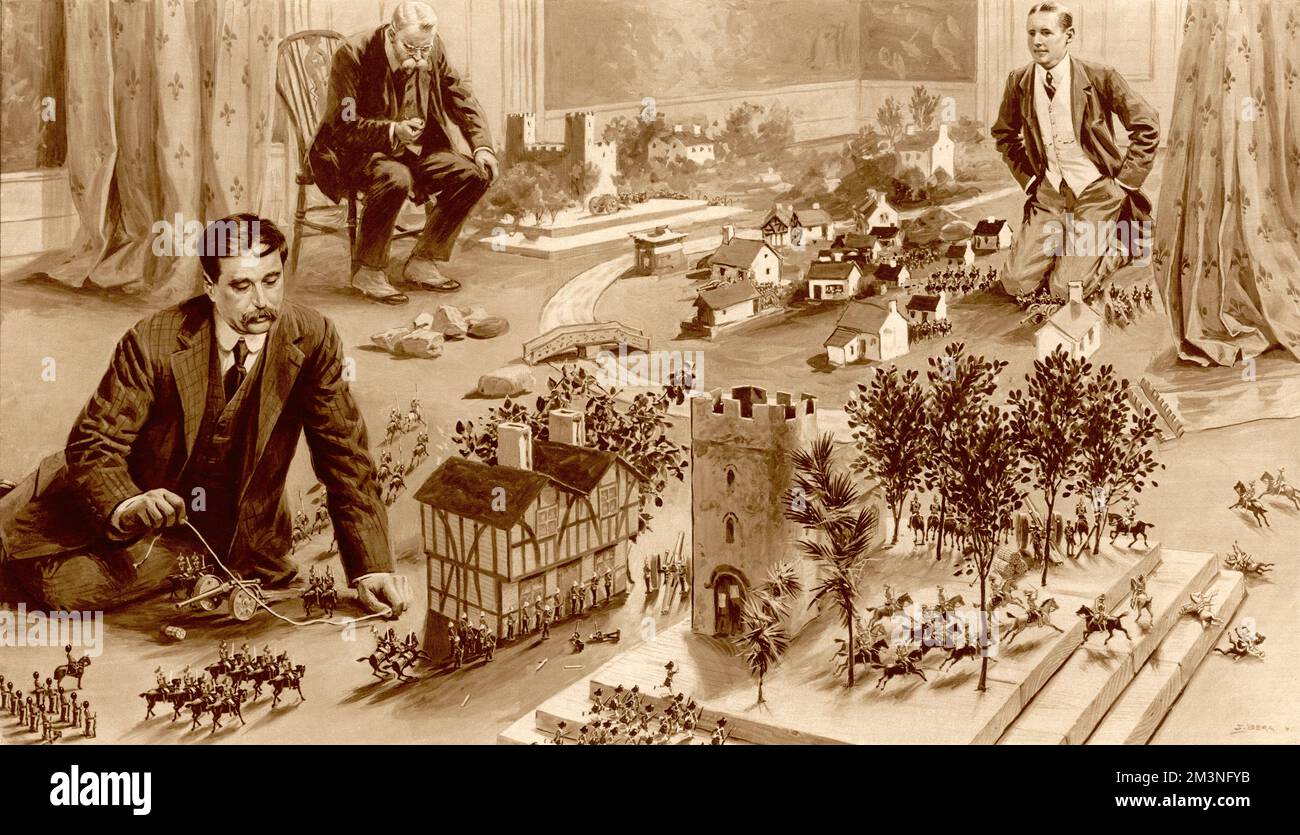 H.G.Wells playing Little Wars Stock Photo - Alamy