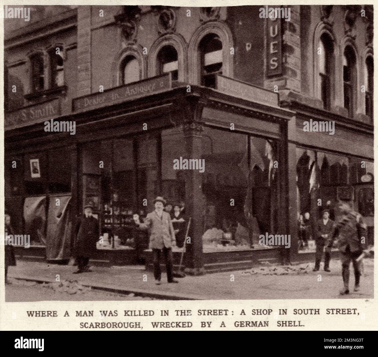 German shell damaged Scarborough 1914 Stock Photo - Alamy