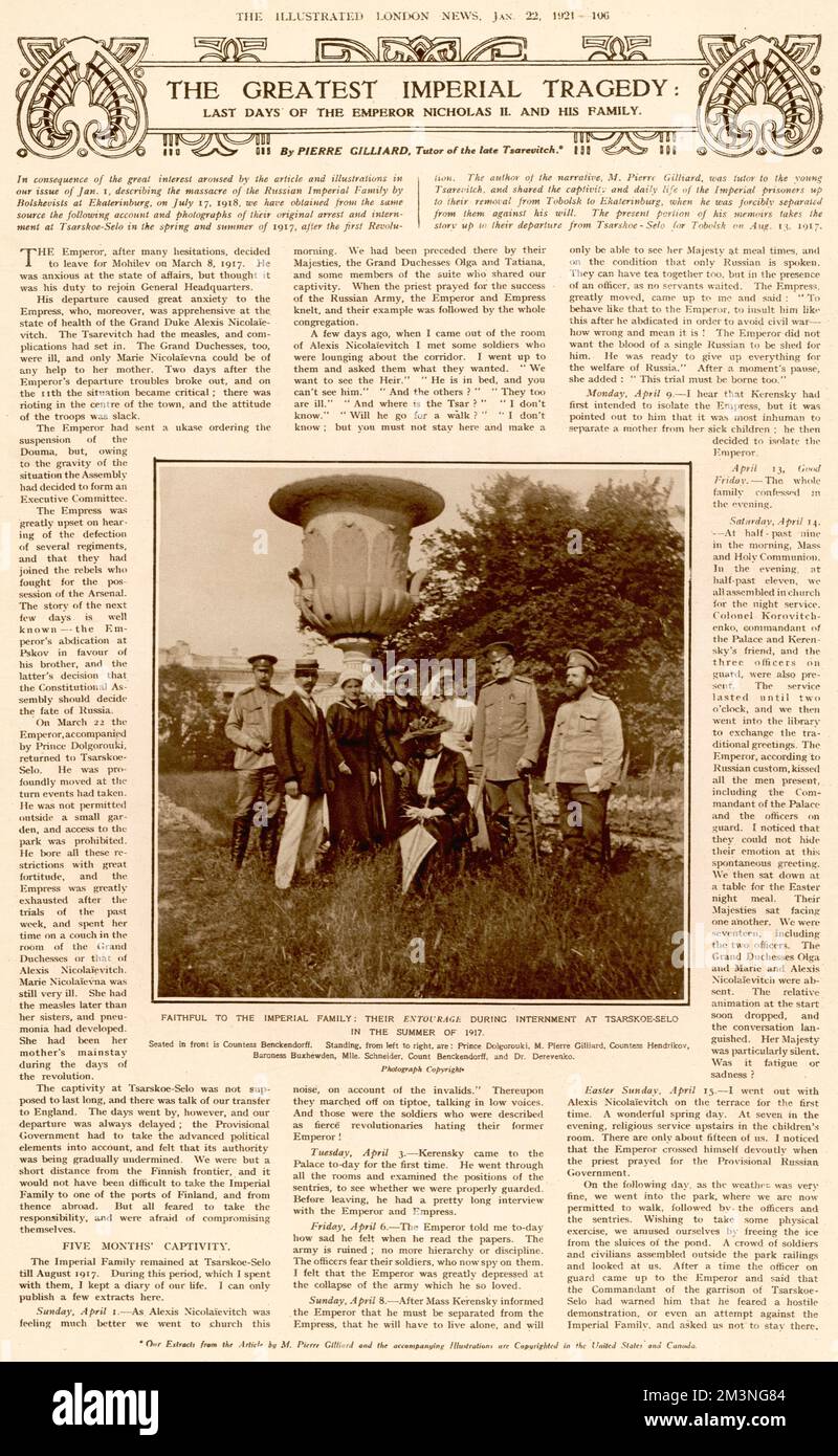 Last days of Emperor Nicholas II and his family Stock Photo - Alamy