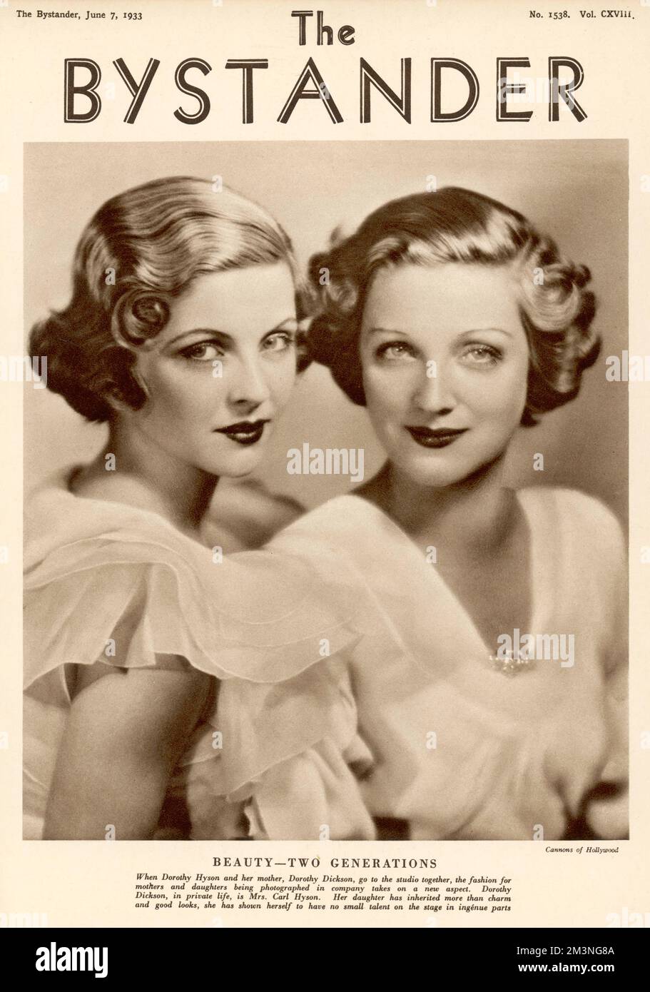 Bystander front-cover: Dorothy Hyson and Dorothy Dickinson Stock Photo ...