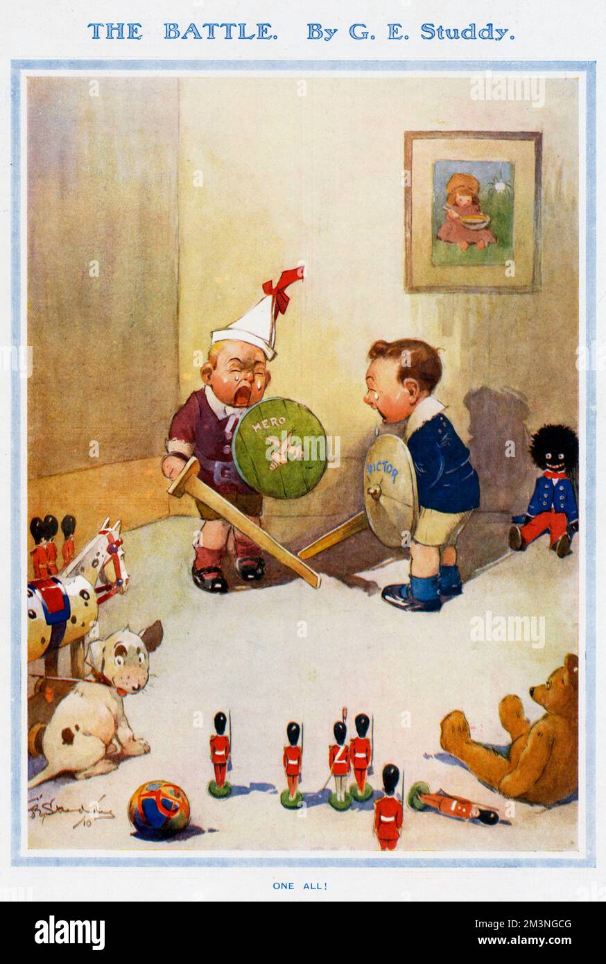 The Battle by George Studdy Stock Photo - Alamy