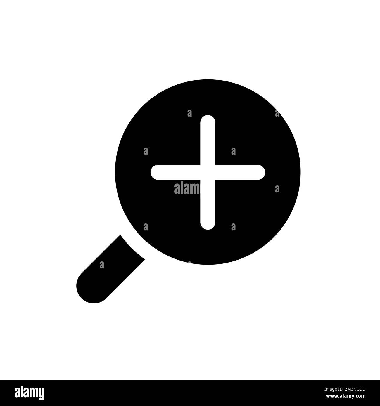 Magnifying glass with plus for map black glyph ui icon Stock Vector ...