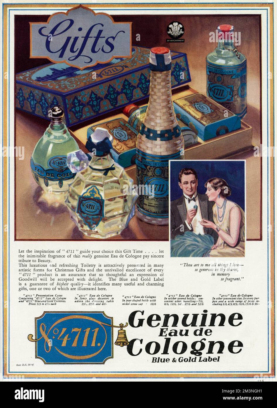 Advert for 4711 Eau de Cologne 1931 Stock Photo - Alamy