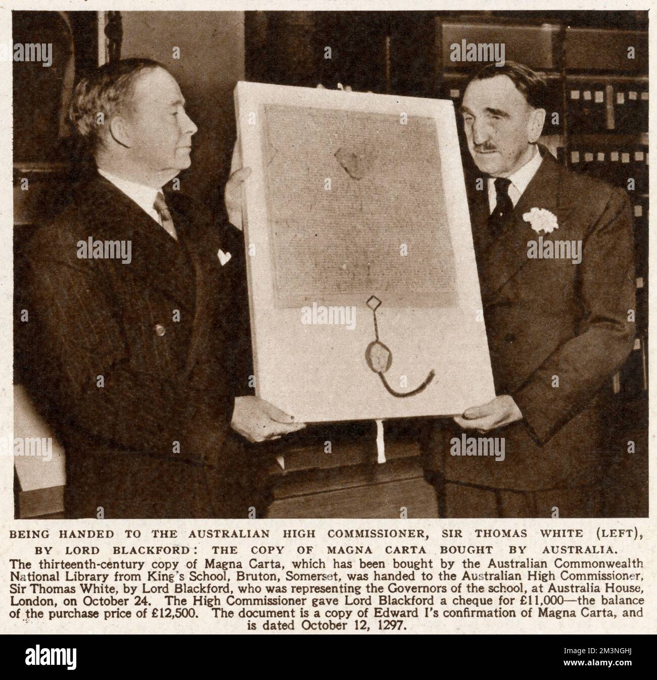 1297 copy of the Magna Carta sold to Australia Stock Photo - Alamy