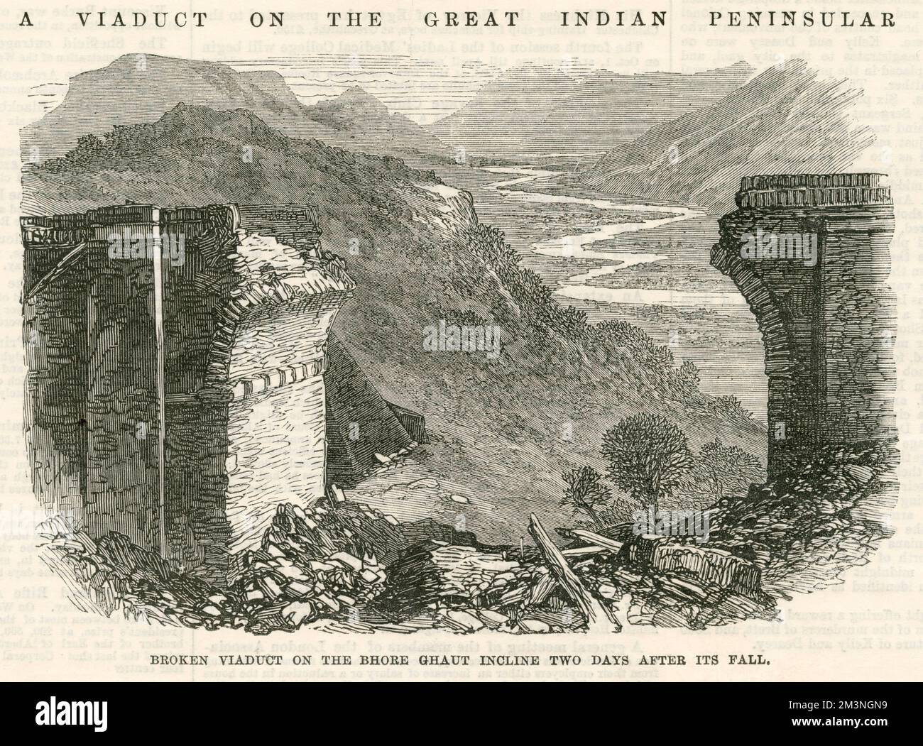Broken viaduct on the Bhore Ghaut incline, India Stock Photo - Alamy