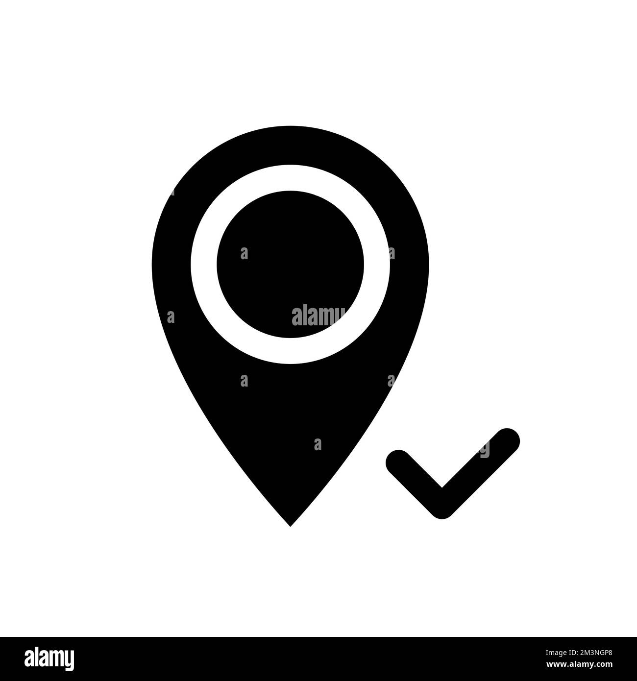 Reaching pinned destination black glyph ui icon Stock Vector Image ...