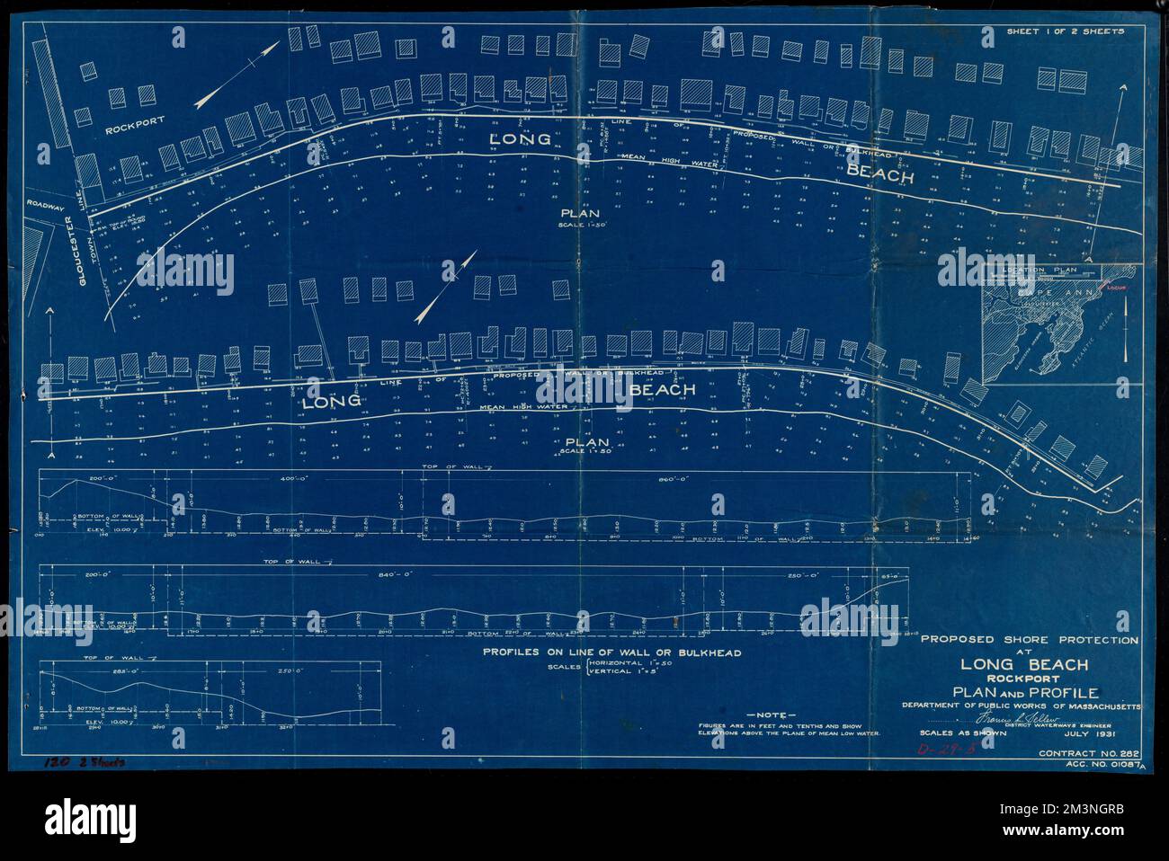 Proposed shore protection at Long Beach, Rockport, plan and profile ...