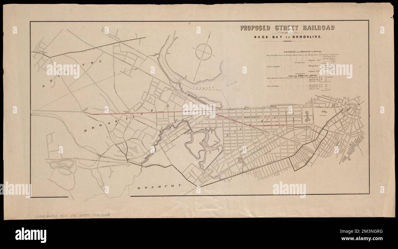 Proposed street railroad over the Back Bay to Brookline , Street ...