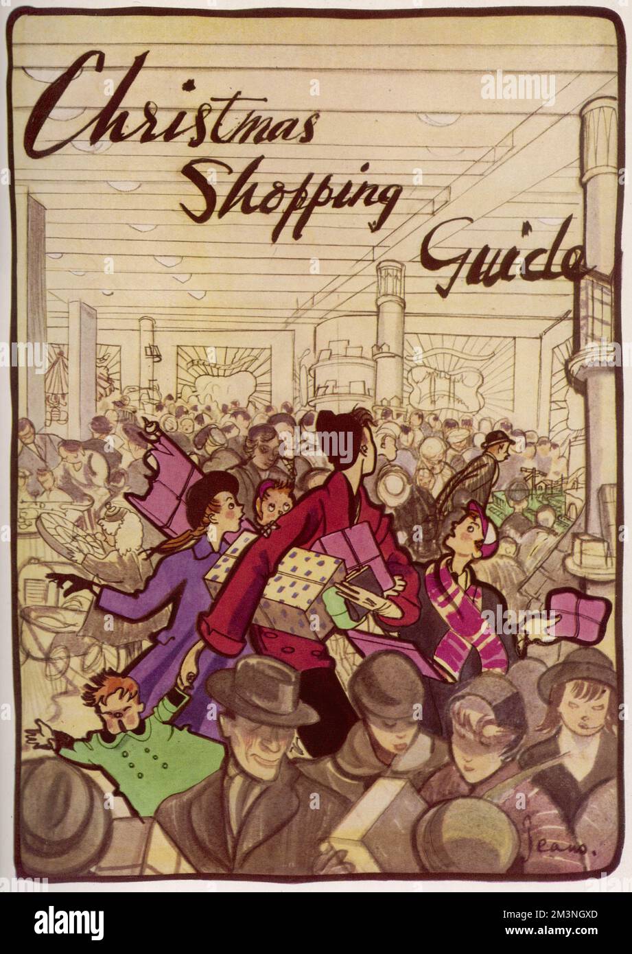 A chaotic and bustling scene in a department store shortly before ...