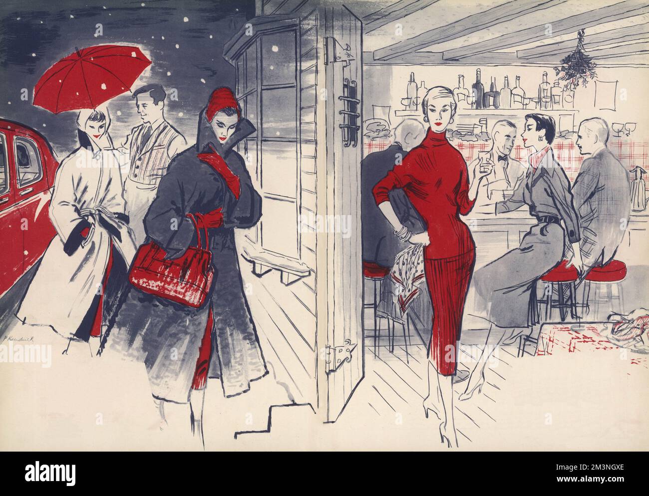 Winter fashion, 1954 Stock Photo - Alamy