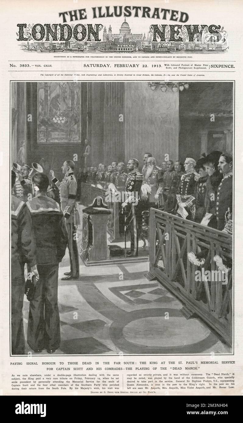 King George V personally attending the memorial service for the souls ...