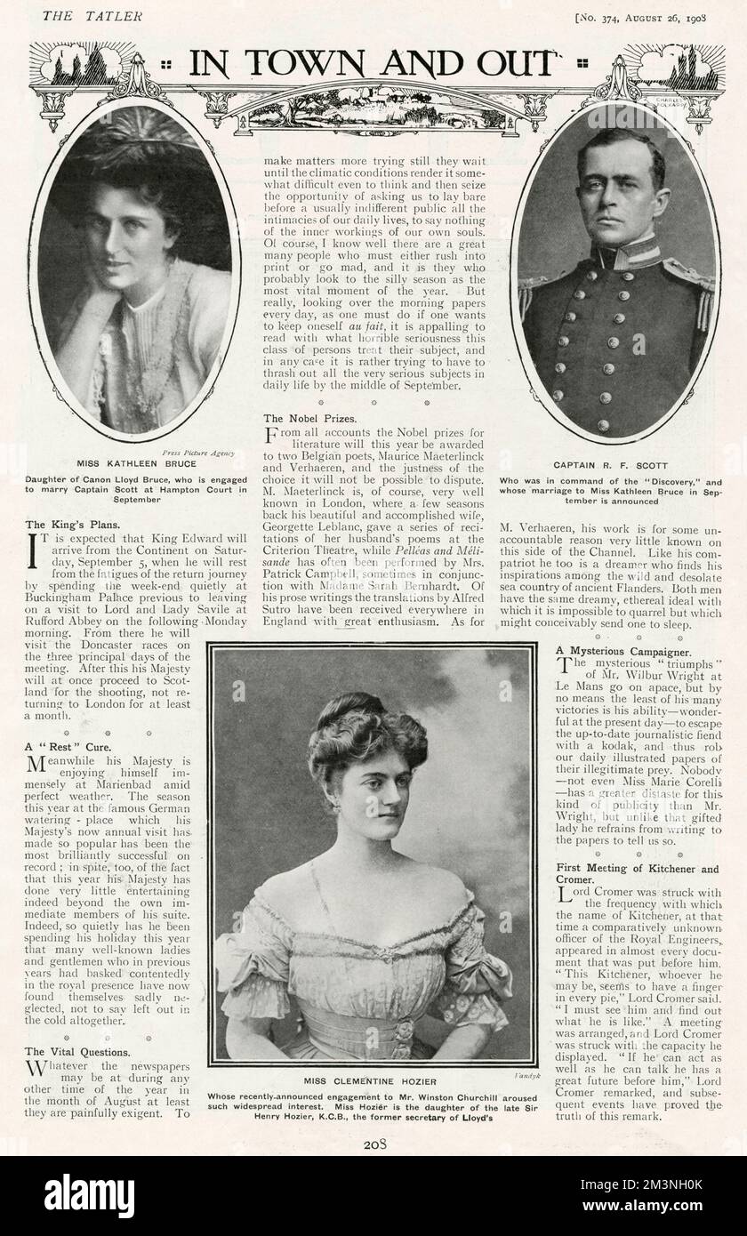 Page from The Tatler announcing not only the engagement of Captain ... Page from The Tatler announcing not only the engagement of Captain ...
