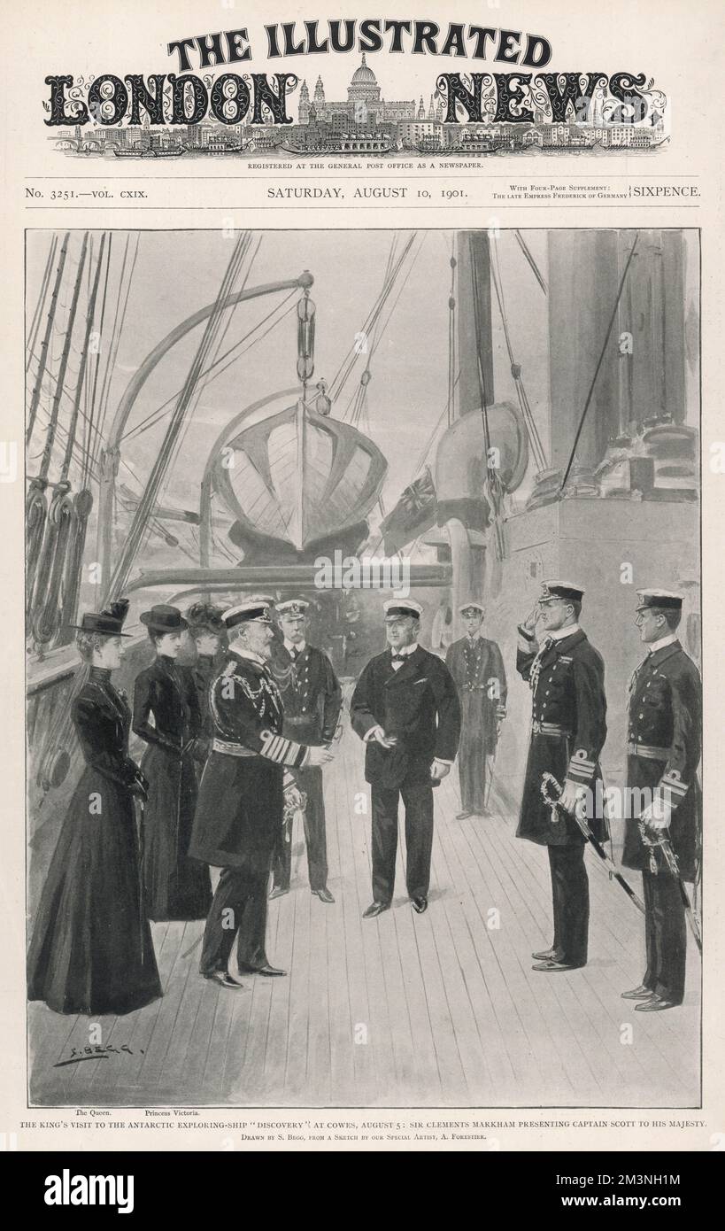Sir Clements Markham presenting Captain Scott to King Edward VII on ...