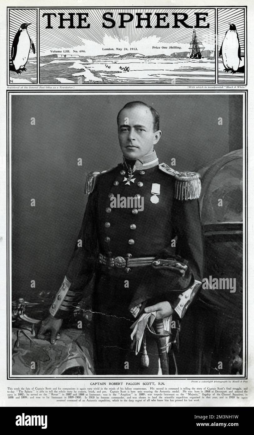 Portrait Of Captain Robert Falcon Scott 1868 1912 British Polar
