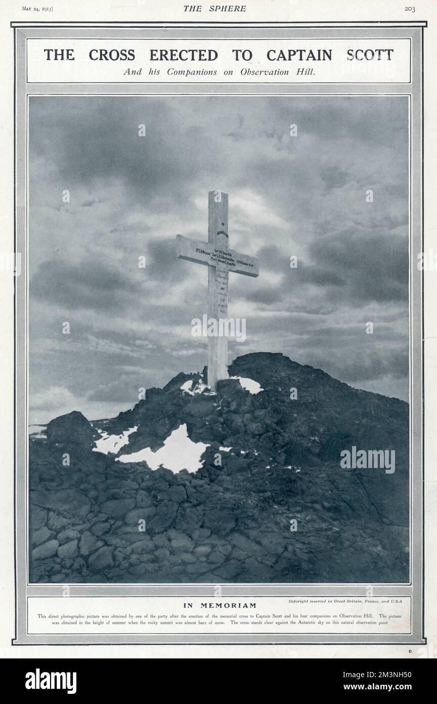 The cross erected to Captain Scott Stock Photo - Alamy