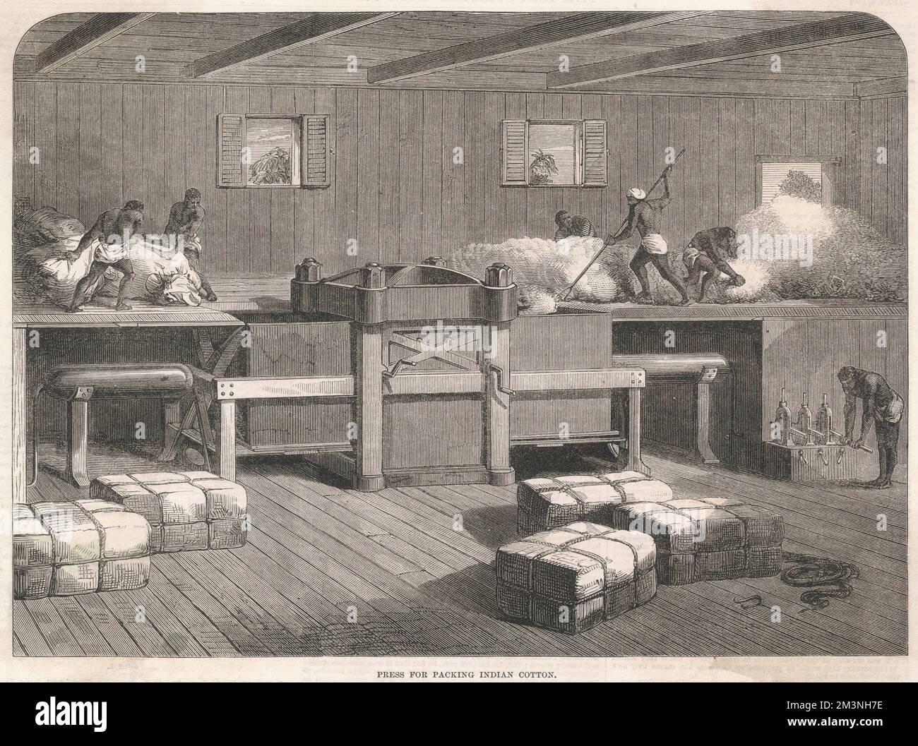 Press for packing Indian cotton Stock Photo - Alamy