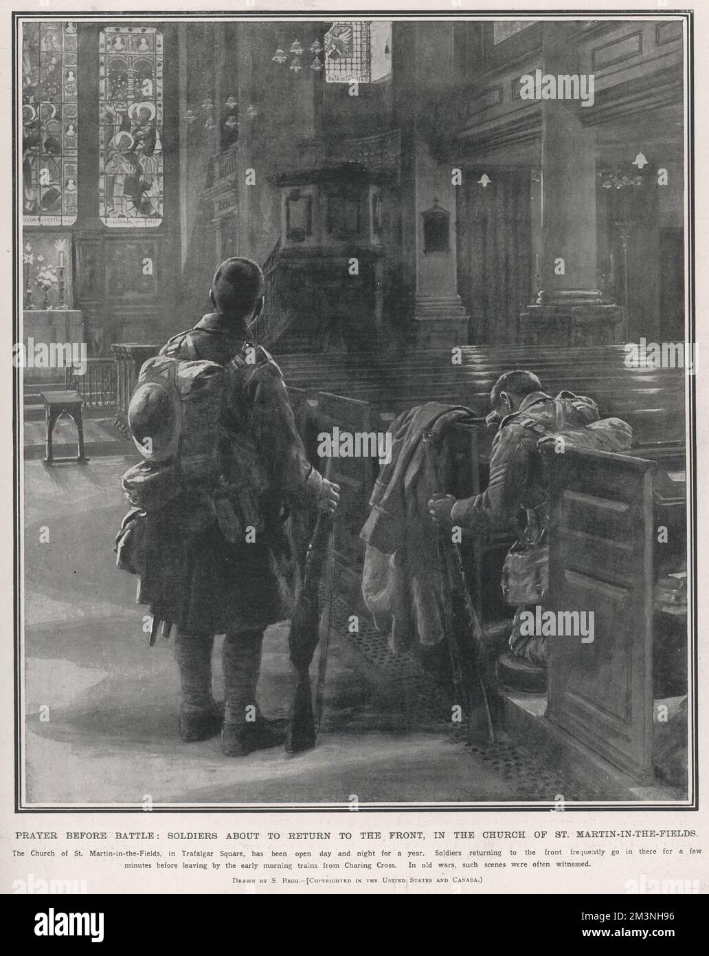 British soldiers pray in St Martin-in-the-Fields church, London, before ...