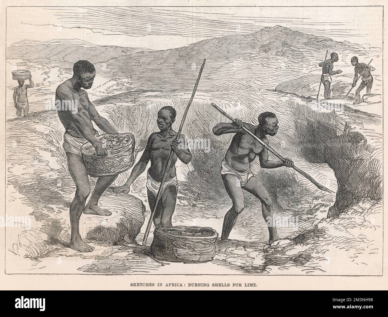 Sketches in Africa - Burning Shells for Lime Stock Photo - Alamy Sketches in Africa - Burning Shells for Lime Stock Photo - Alamy