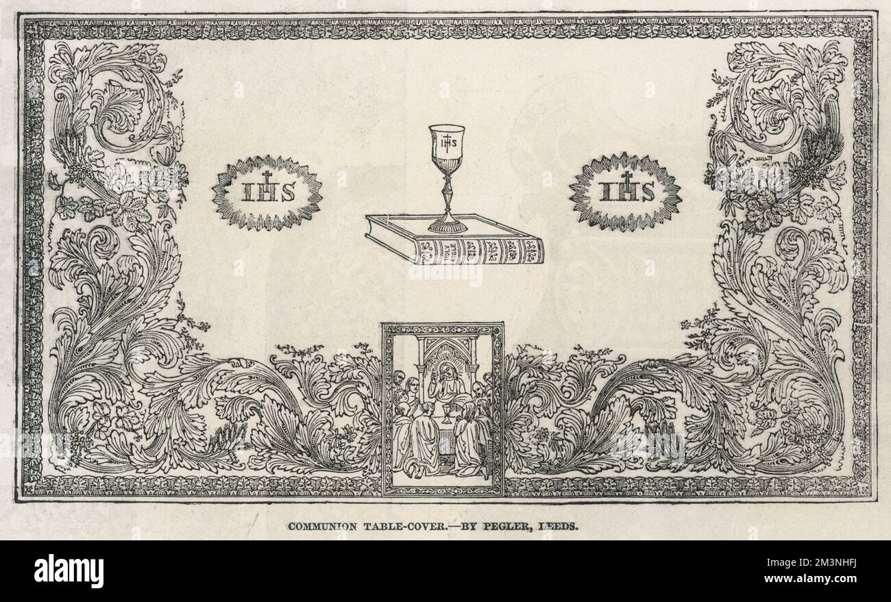 Exhibited at the Great Exhibition: a communion table-cover by Pegler of ...