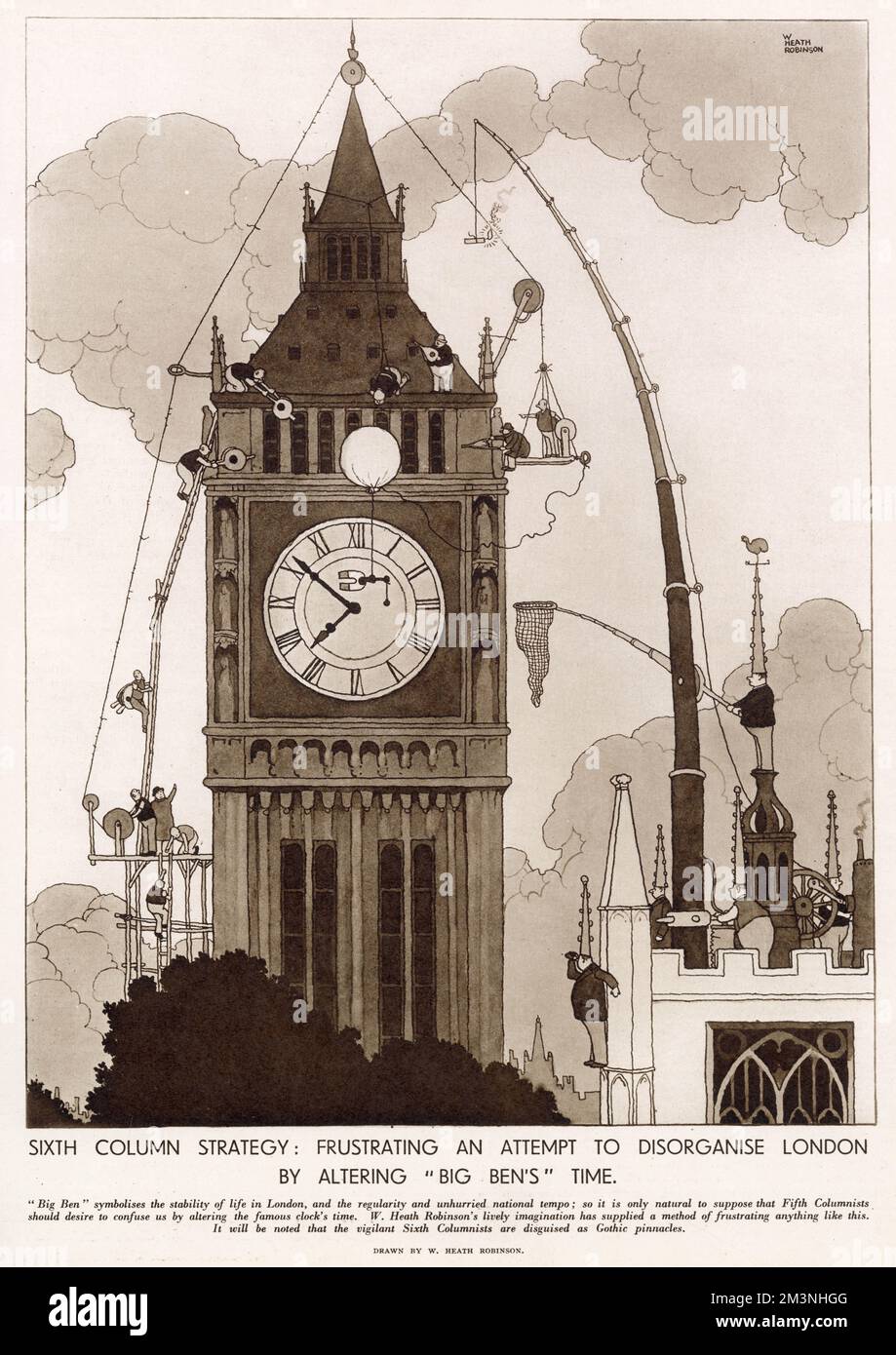 Sixth column strategy: Disguised as Gothic pinnacles the famous clock ...