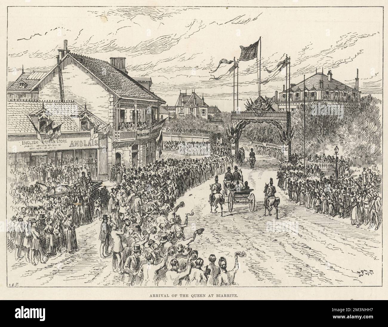 Queen Victoria arriving at Biarritz for a visit in March 1889 ...