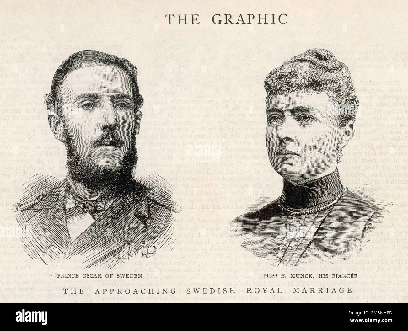 Portraits of Prince Oscar of Sweden and his bride-to-be, Miss Ebba ...