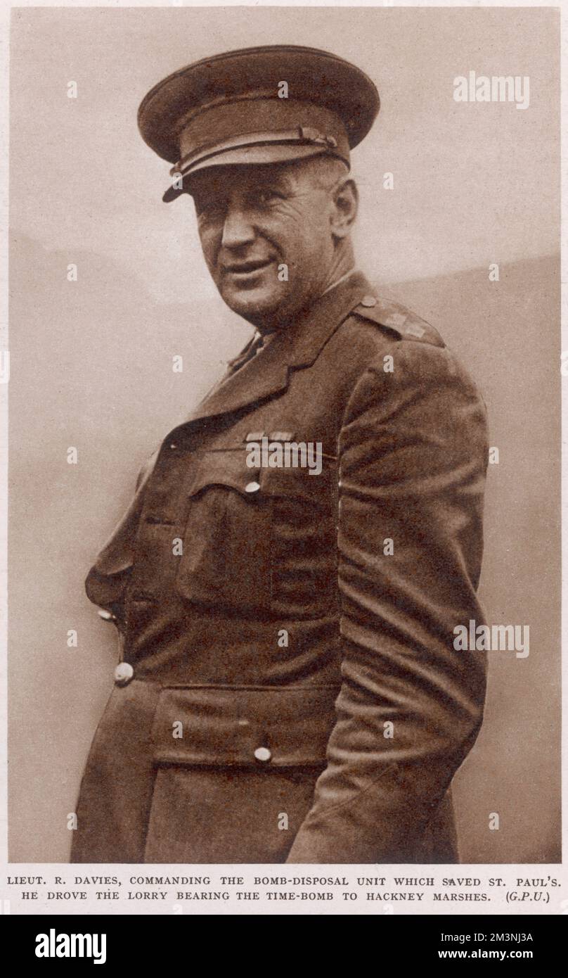 Lieutenant Robert Davies(1900-1975), who received the George Cross for ...