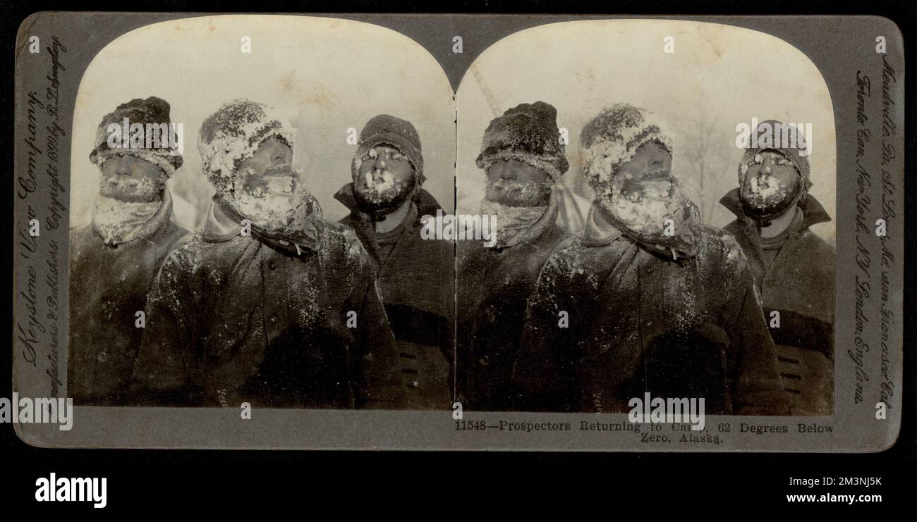 Prospectors returning to camp, 62 degrees below zero, Alaska , Gold ...