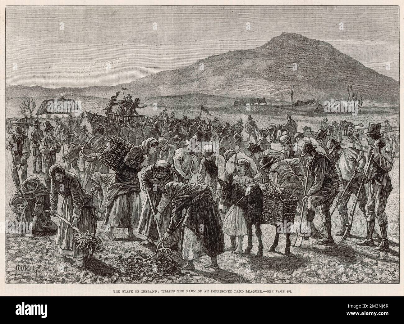 Local people till the soil on a farm owned by an imprisoned Irish Land ...