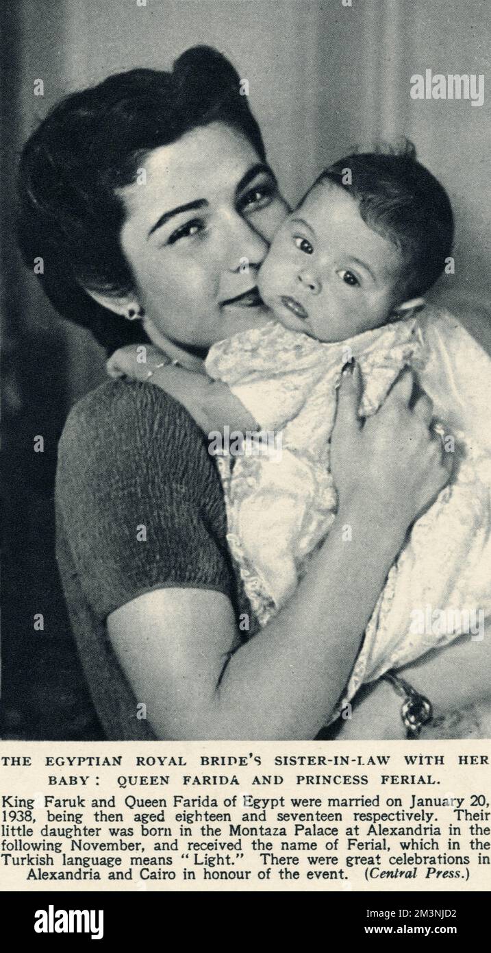 Queen Farida of Egypt and Princess Ferial Stock Photo - Alamy
