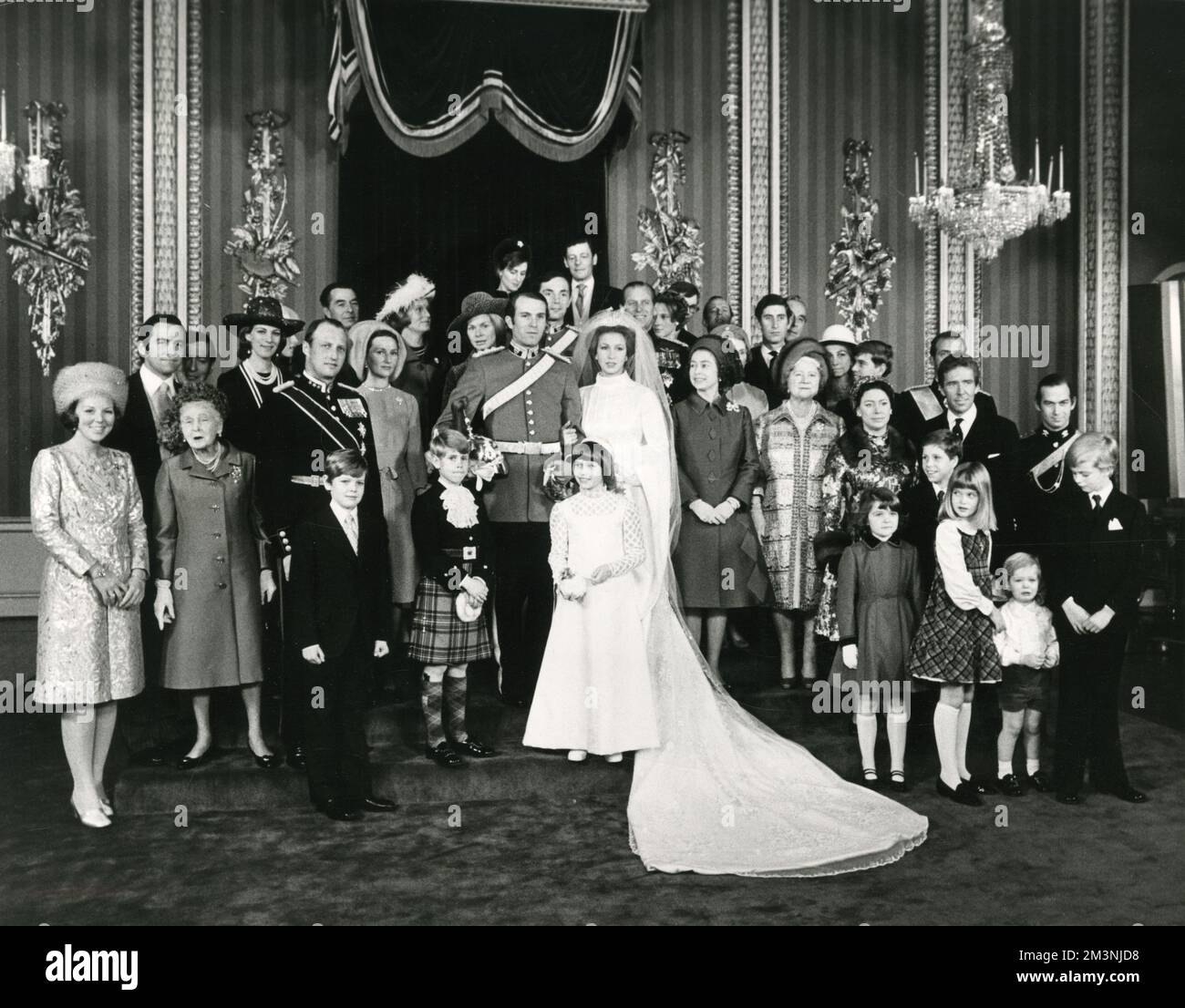 Princess anne and captain mark phillips wedding hi-res stock ...