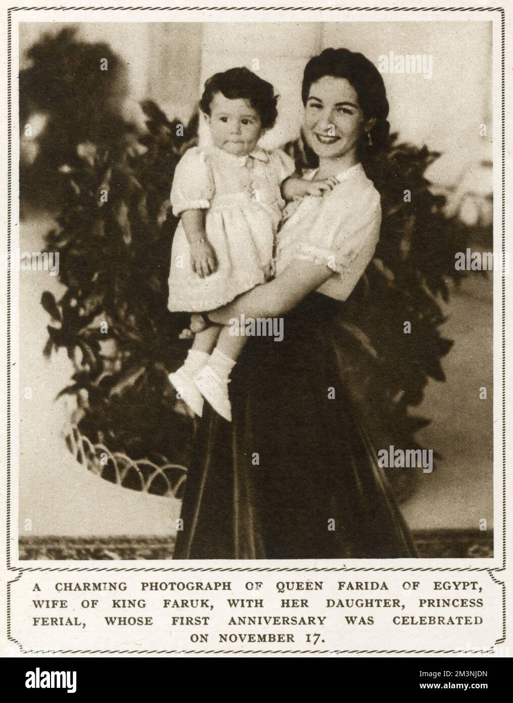 Queen Farida of Egypt and Princess Ferial Stock Photo - Alamy