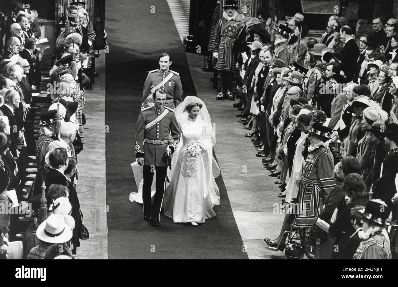 Princess anne and captain mark phillips wedding hi-res stock ...