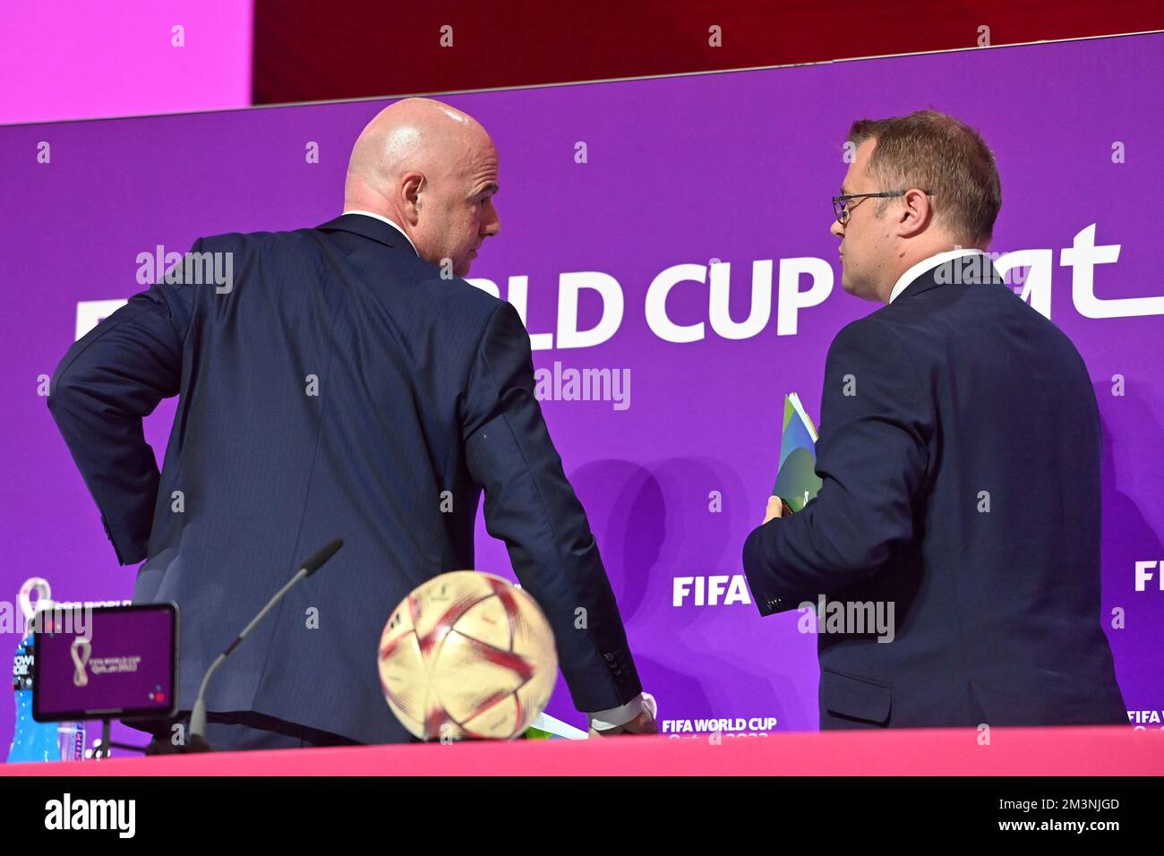 Doha, Katar. 16th Dec, 2022. From left: FIFA President Gianni INFANTINO ...