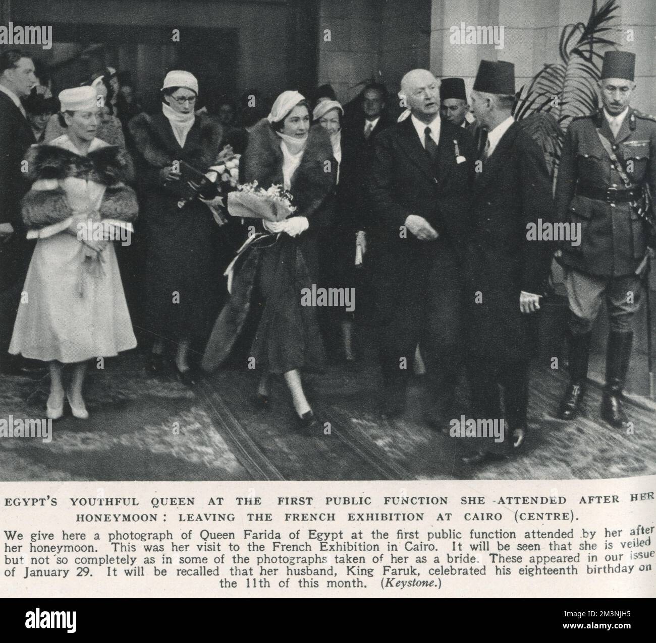 Queen Farida of Egypt at her first public function Stock Photo - Alamy