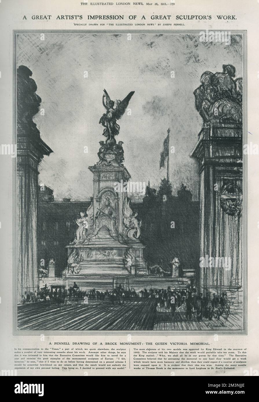 The Queen Victoria Memorial monument, sculpted by Sir Thomas Brock and ...