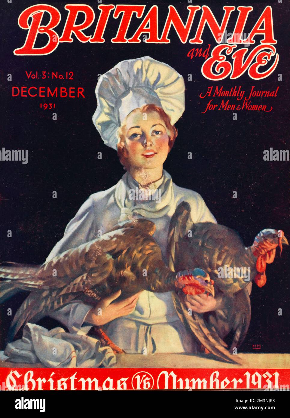 Britannia and Eve Christmas cover 1931 Stock Photo - Alamy