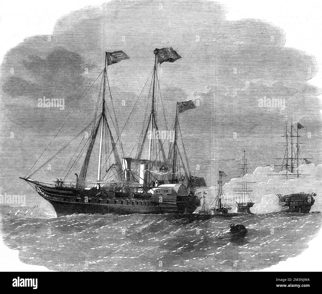 The Royal yacht Victoria and Albert departs the Isle of Wight for ...