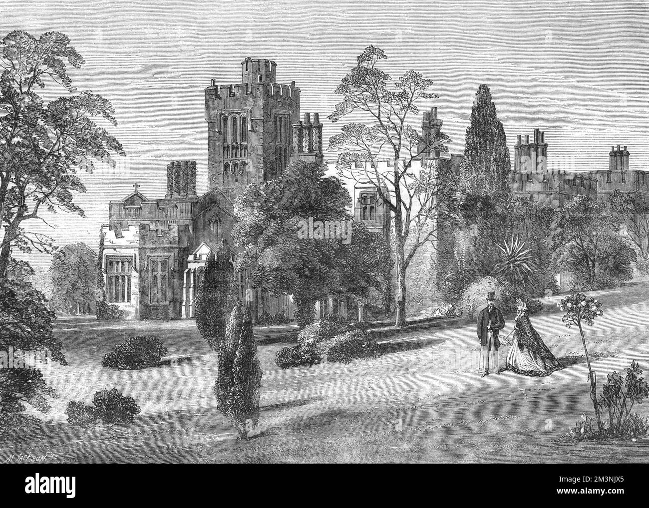 Castellated mansion Black and White Stock Photos & Images - Alamy