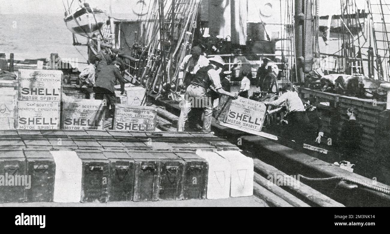 Shipping Shell Motor Spirit on board the Terra Nova at Sydney for the ...