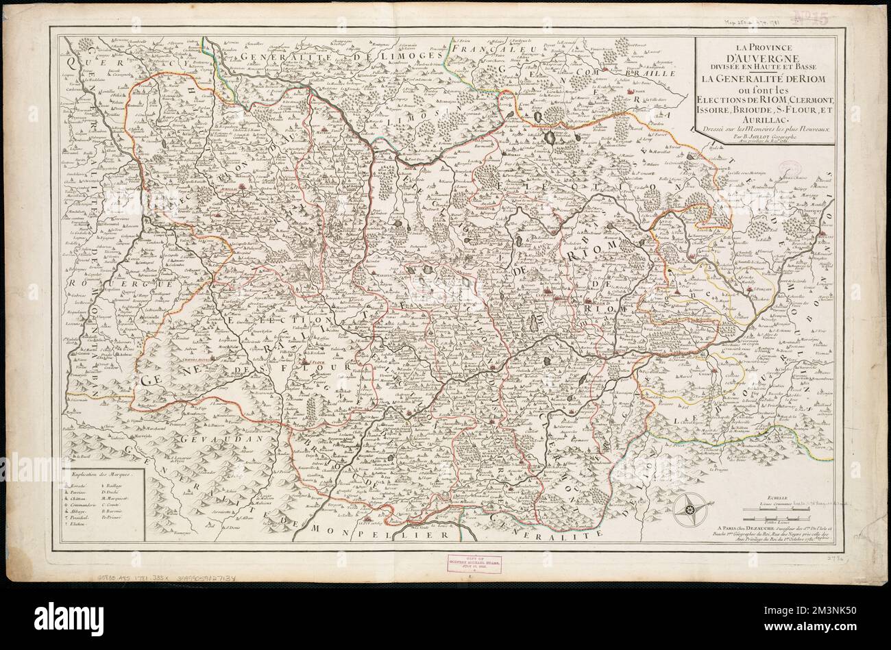 La province d'Auvergne divisée en haute et basse : la generalité de ...