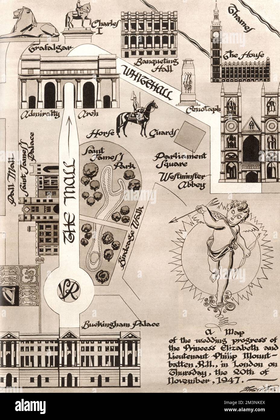 Royal Wedding 1947 - Processional Route Stock Photo - Alamy