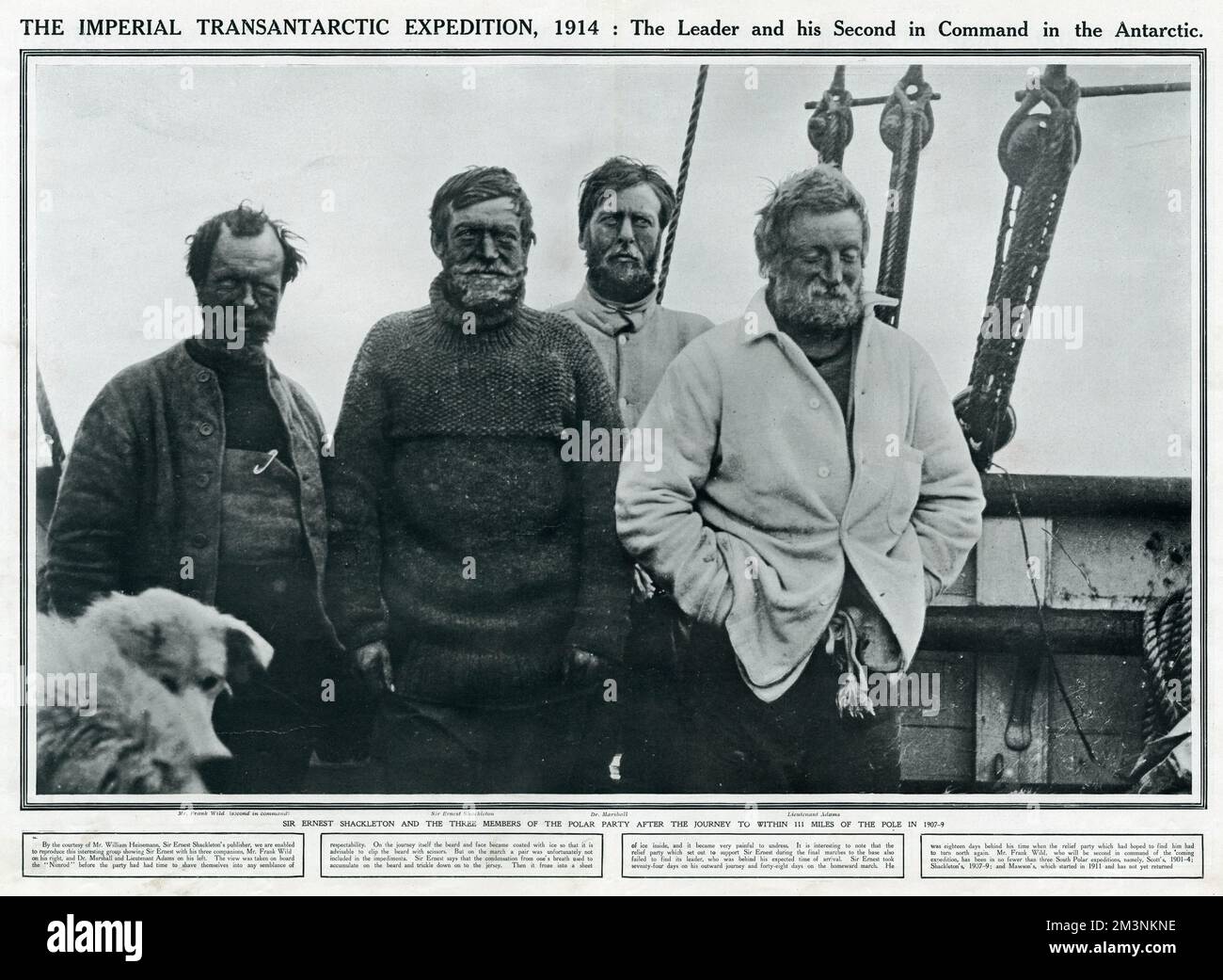 Sir Ernest Shackleton and three members of a polar exploration party ...