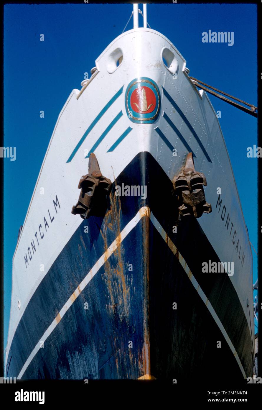 Prow of livestock carrier ship Montcalm, Boston , Cargo ships. Edmund L ...