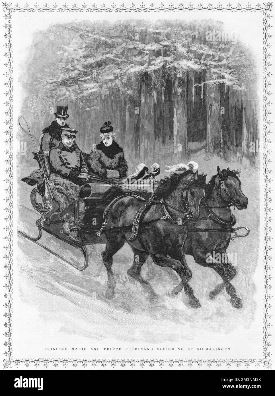 Sleigh sleighing Black and White Stock Photos & Images - Alamy