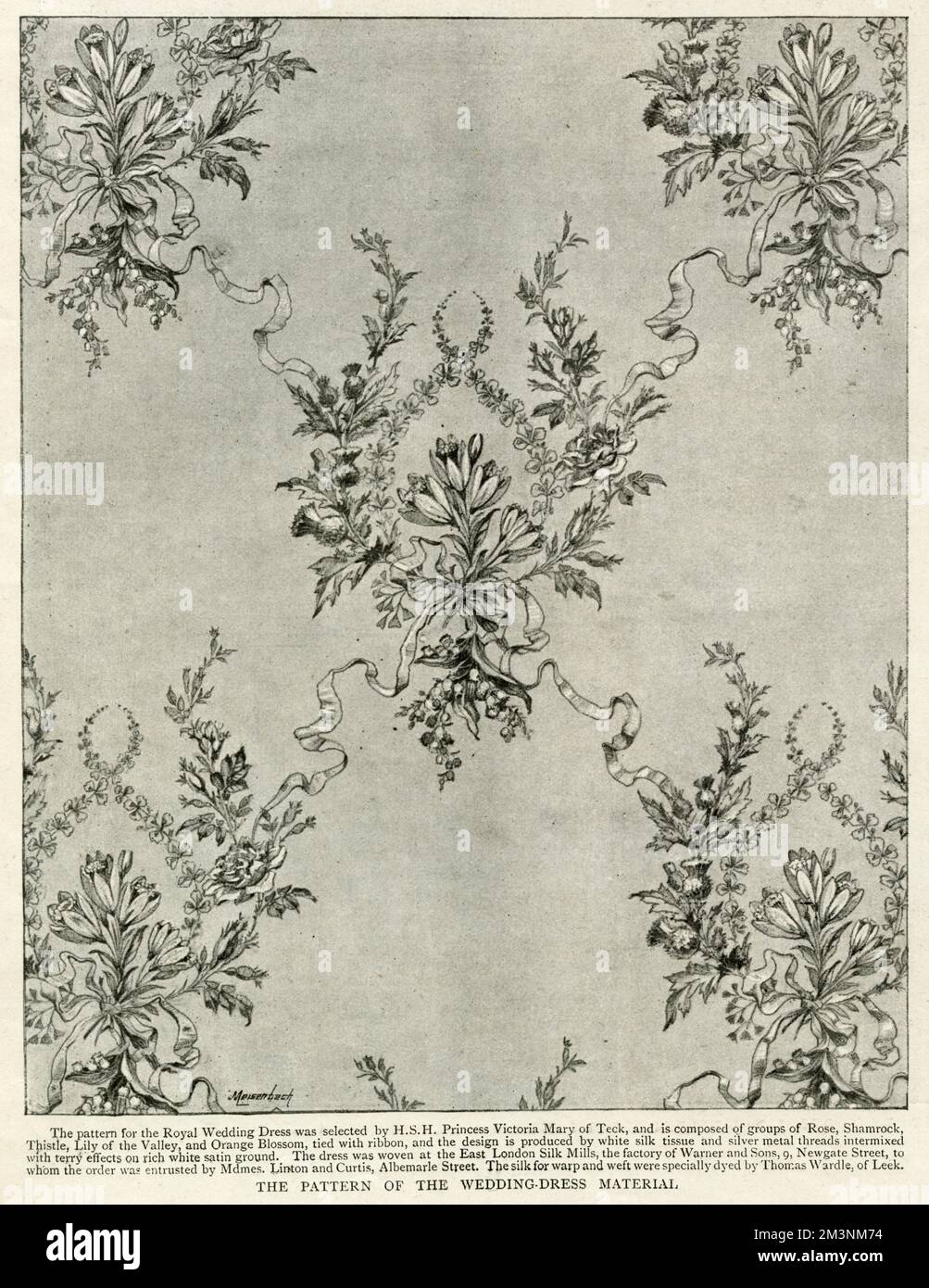 Royal wedding 1893 - the wedding dress material Stock Photo - Alamy