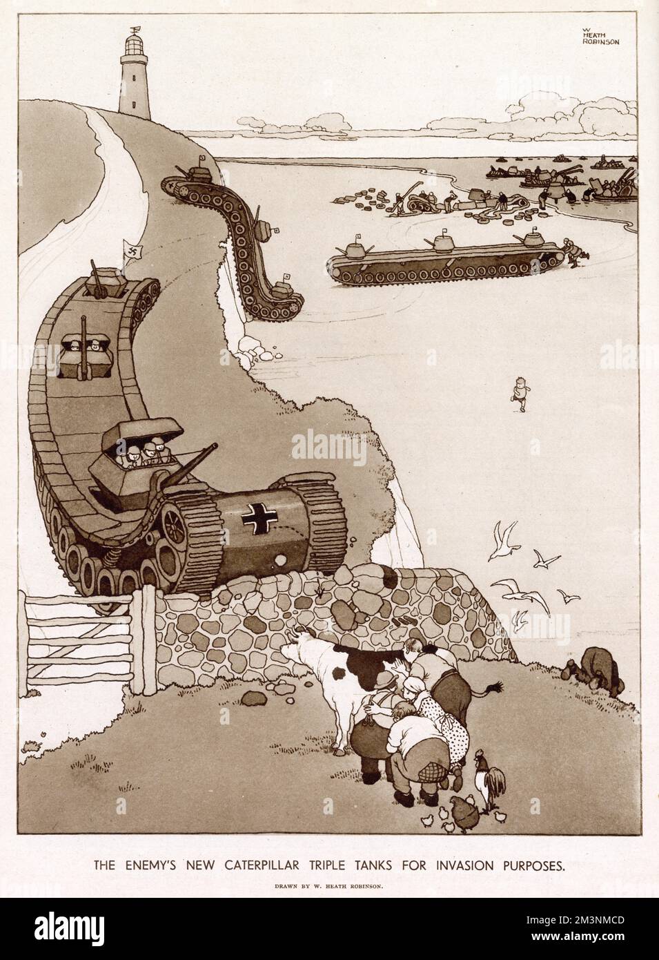 Enemy's New Caterpillar Triple Tanks for Invasion Purposes Stock Photo ...